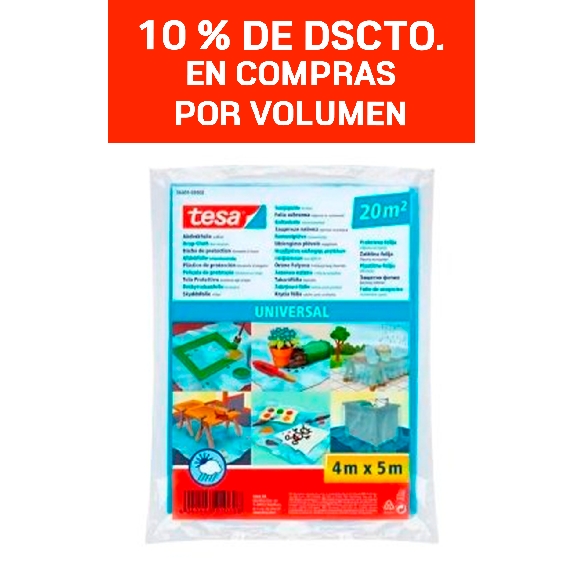 Mundo Pintura - PLASTICO PROTECTOR 4X5 TESA